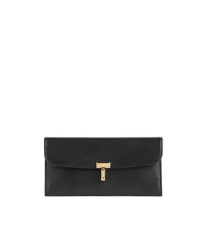 TOTEME T Lock Fold-over Wallet - Black