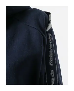 Vetements Navy Blue Logo Hoodie