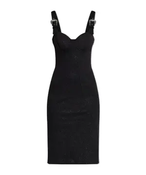 Versace Glittered Midi Dress - Black