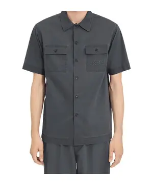 MAISON MARGIELA Logo Embroidered Short Sleeved Shirt