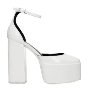 Paris Texas Round Toe Platform Pumps - White