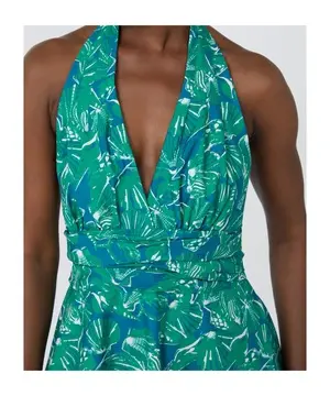 Max Mara Halterneck Printed Maxi Dress