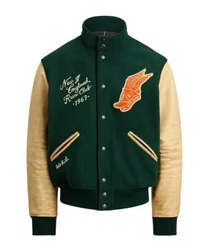 Polo Ralph Lauren Leather-sleeved Panelled Bomber Jacket