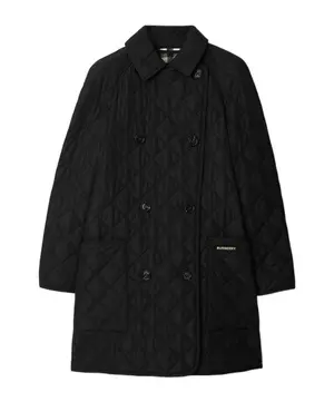 Burberry Burberry Quilted Double-Breasted Coat Black