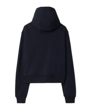Burberry Cropped Drawstring Hoodie - Navy Blue