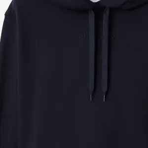 Burberry Cropped Drawstring Hoodie - Navy Blue