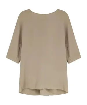 Max Mara Satin Top With Knot Detail - Nude