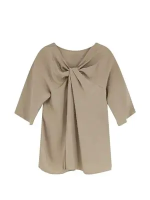 Max Mara Satin Top With Knot Detail - Nude