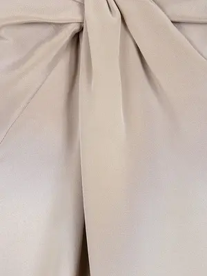 Max Mara Satin Top With Knot Detail - Nude