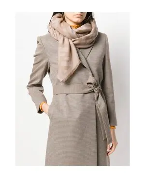 Fendi Ff Jacquard Frayed-edge Scarf - Brown