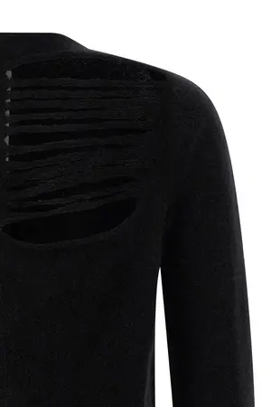 Rick Owens Long Sleeve Cut-out Front Sweater