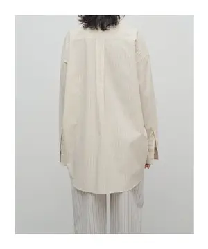 THE ROW Caster Striped Poplin Shirt - Beige
