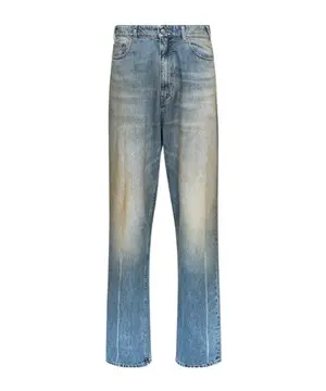 MAISON MARGIELA Logo Patch Straight-leg Jeans - Blue