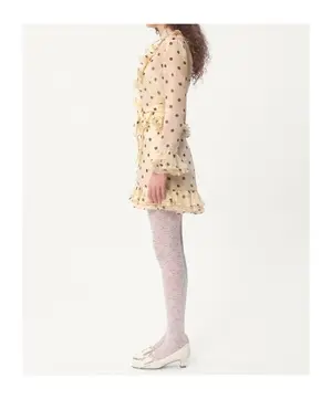 Valentino Garavani Polka Dot V-neck Ruffled Dress