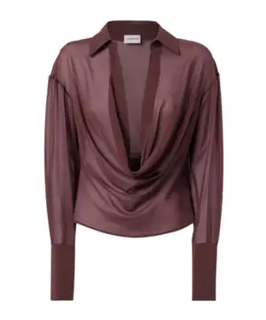 Andamane Lilia Cowl Neck Blouse - Eggplant