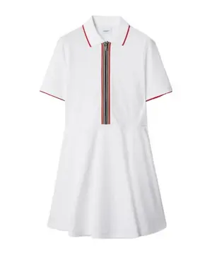 Burberry Polo Dress With Signature Stripes - No