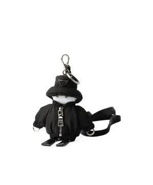 Prada Triangle-logo Robot Bag Charm - Black
