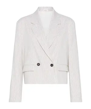 Brunello Cucinelli Pinstriped Double-breasted Blazer - No