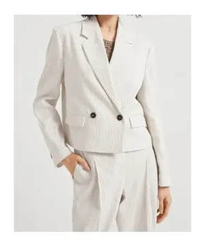 Brunello Cucinelli Pinstriped Double-breasted Blazer