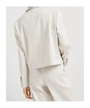 Brunello Cucinelli Pinstriped Double-breasted Blazer