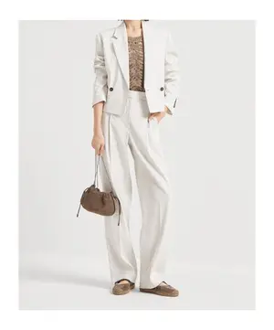 Brunello Cucinelli Pinstriped Double-breasted Blazer