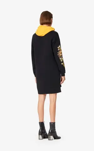 Kenzo V-neck Embroidered Flower Logo Dress