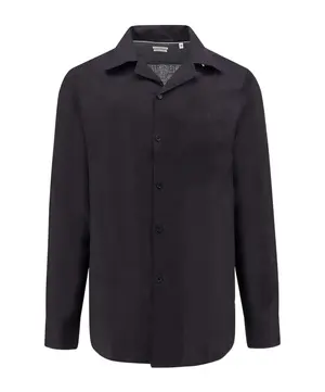 Brunello Cucinelli Curved Hem Easy-fit Shirt - Black