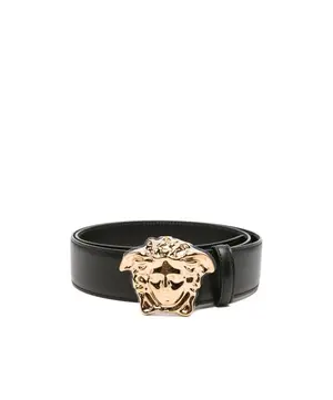Versace Medusa Head Buckle Belt - Black