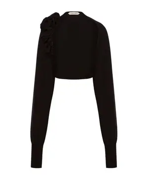 Alberta Ferretti Bolero In Merino Wool, Silk, And Cashmere
