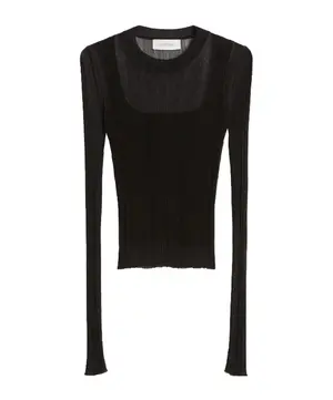 Sportmax Ribbed Trompe L'oeil Jumper - Black