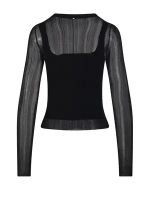 Sportmax Ribbed Trompe L'oeil Jumper - Black