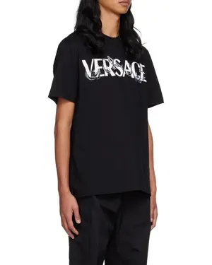 Versace Barocco Silhouette-print Cotton T-shirt