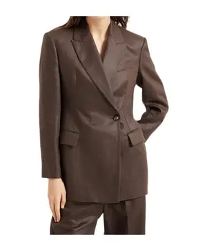 Brunello Cucinelli Embellished Polished Twill Blazer