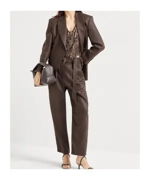 Brunello Cucinelli Embellished Polished Twill Blazer