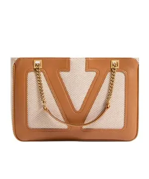Valentino Garavani Viva Superstar Canvas Shoulder Bag - Brown