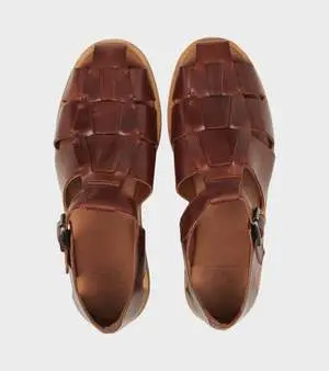 Paraboot Smooth Leather Buckle Sandals - Brown
