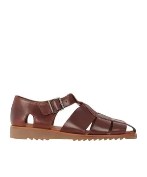 Paraboot Smooth Leather Buckle Sandals - Brown