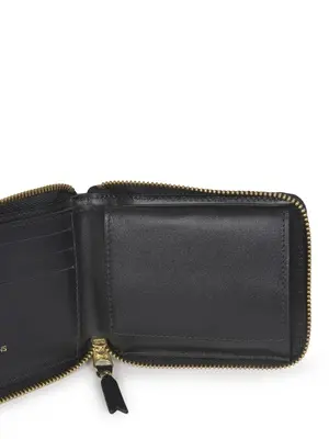 Comme Des Garçons Logo Printed Zip-around Wallet - Black