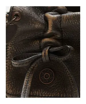 Acne Studios Multipocket Knot Detailed Micro Tote Bag - Dark Brown/beige