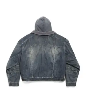 Balenciaga Layered Denim Jacket With Trompe L'oeil Effect - Blue