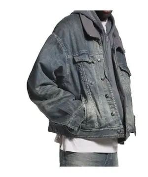 Balenciaga Layered Denim Jacket With Trompe L'oeil Effect - Blue