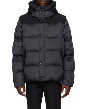 Burberry Detachable Sleeve Padded Puffer Jacket - Navy