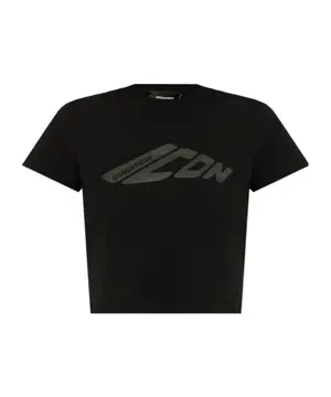 Dsquared2 Icon Printed Cropped T-shirt - Black