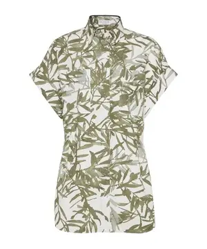 Brunello Cucinelli Leaf Print Short-sleeve Shirt - No