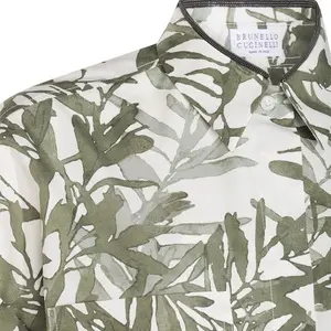 Brunello Cucinelli Leaf Print Short-sleeve Shirt - No