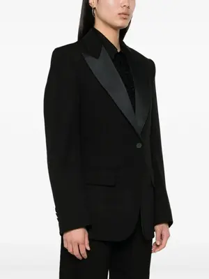 Stella McCartney Single-breasted Blazer With Curved Hem - Black