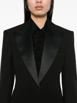 Stella McCartney Single-breasted Blazer With Curved Hem - Black