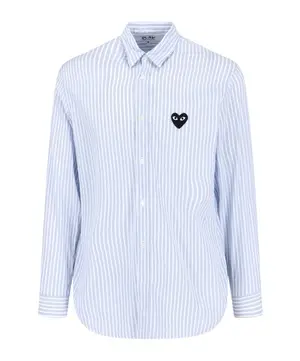 Play Comme Des Garcon Striped Shirt With Heart Patch