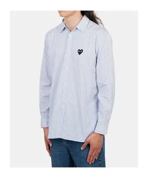 Play Comme Des Garcon Striped Shirt With Heart Patch
