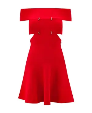 Alexander McQueen Cut-out Off-shoulder Mini Dress